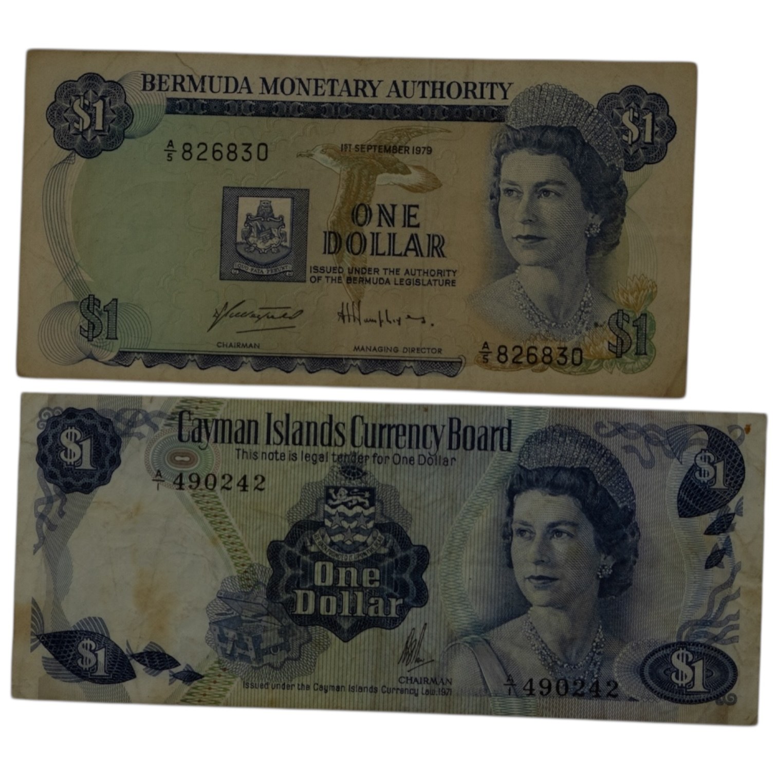 Mixed World Bermuda & Caiman Islands 1979 Banknote ( 2 Pieces) - Aukcja ...