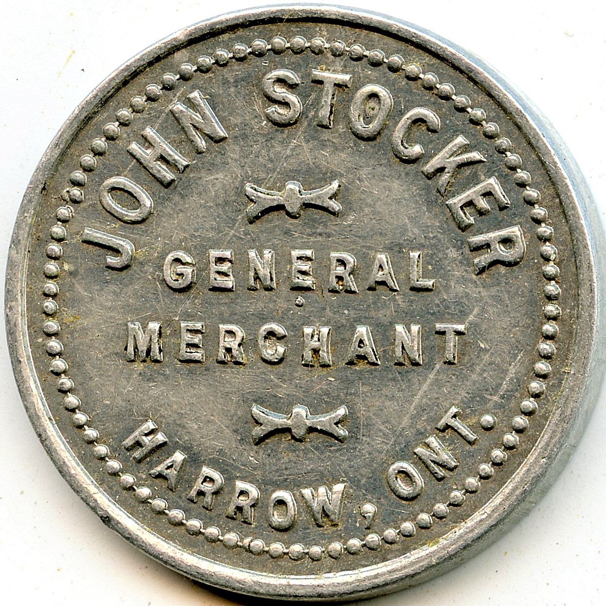 Kanada Harrow Essex Co. Ontario. John Stocker. Żeton kupiecki 474-A-D ...