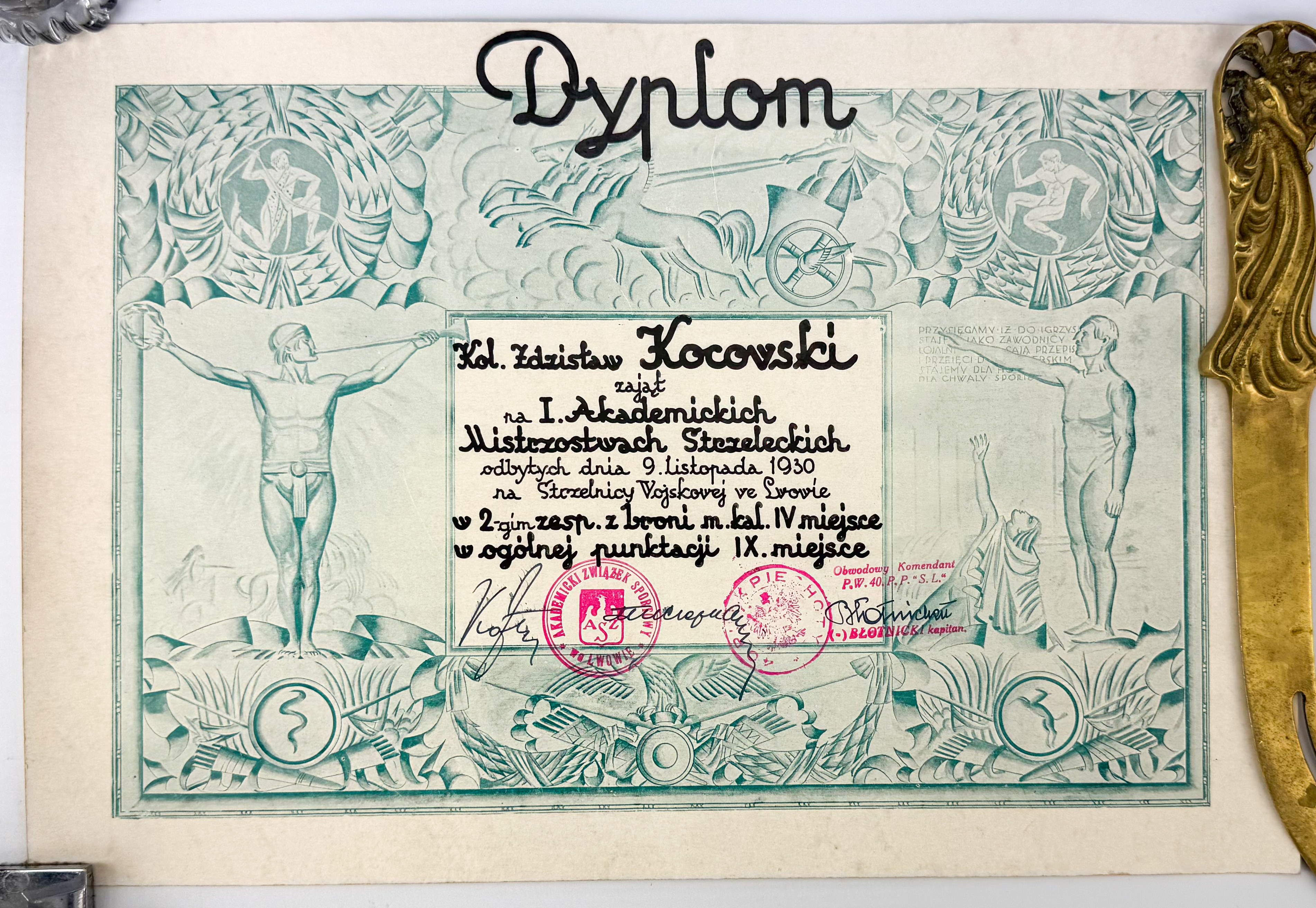 Diploma. I Academic Shooting Championships at the Military Shooting ...