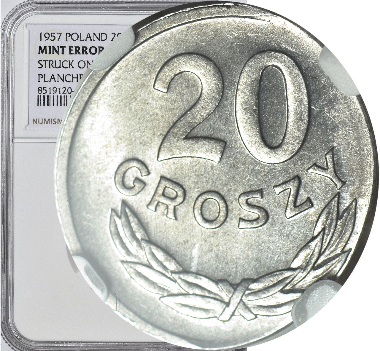 RRR-, 20 złoty 1957, najrzadszy rocznik, PRÓBA/ANOMALIA wybite na ...