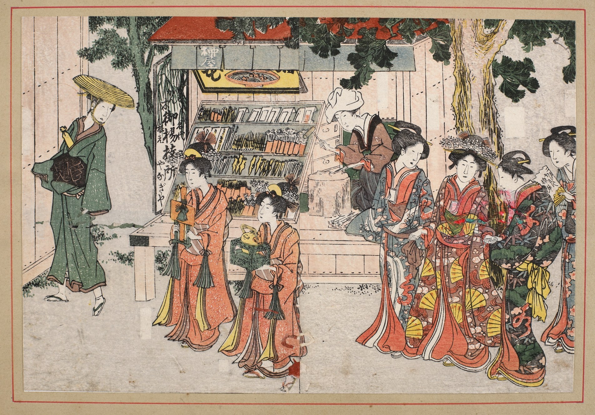 Utagawa Toyokuni I (1769 - 1825), Plansza z Shikitei Sanba’s Ehon Imayo ...