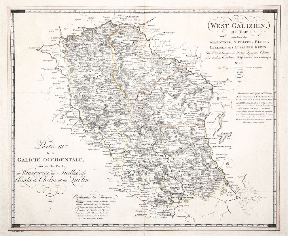 GALICJA ZACHODNIA. Mapa Galicji Zachodniej (tzw. Nowej Galicji ...