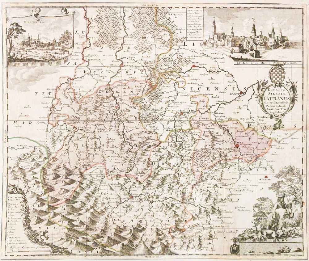 JAWOR. Mapa Księstwa Jaworskiego, oprac. Friedrich Kühn, wyd. Petrus ...