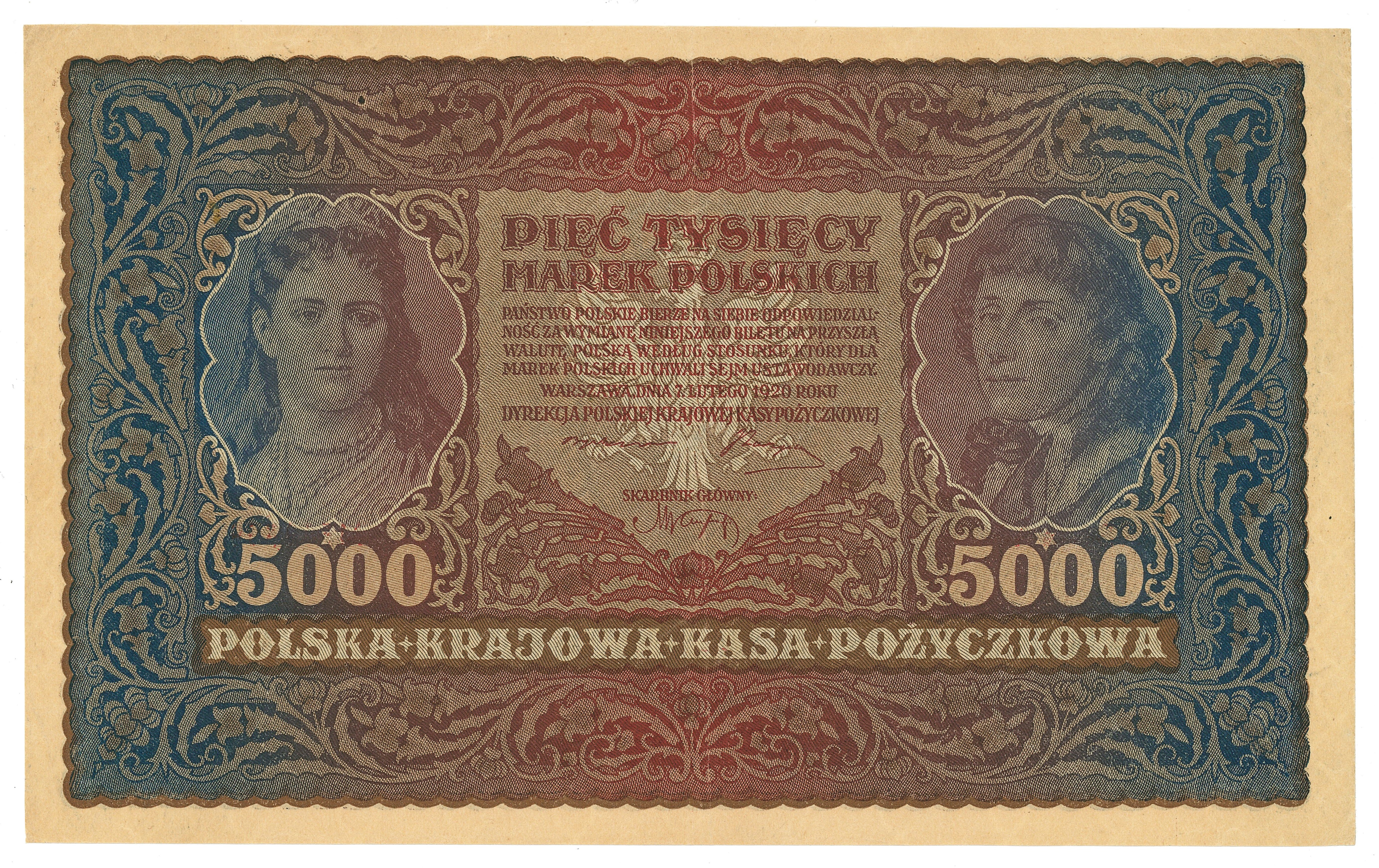 II RP, 5000 marek polskich 1920 II SERJA AJ - Aukcja internetowa ...