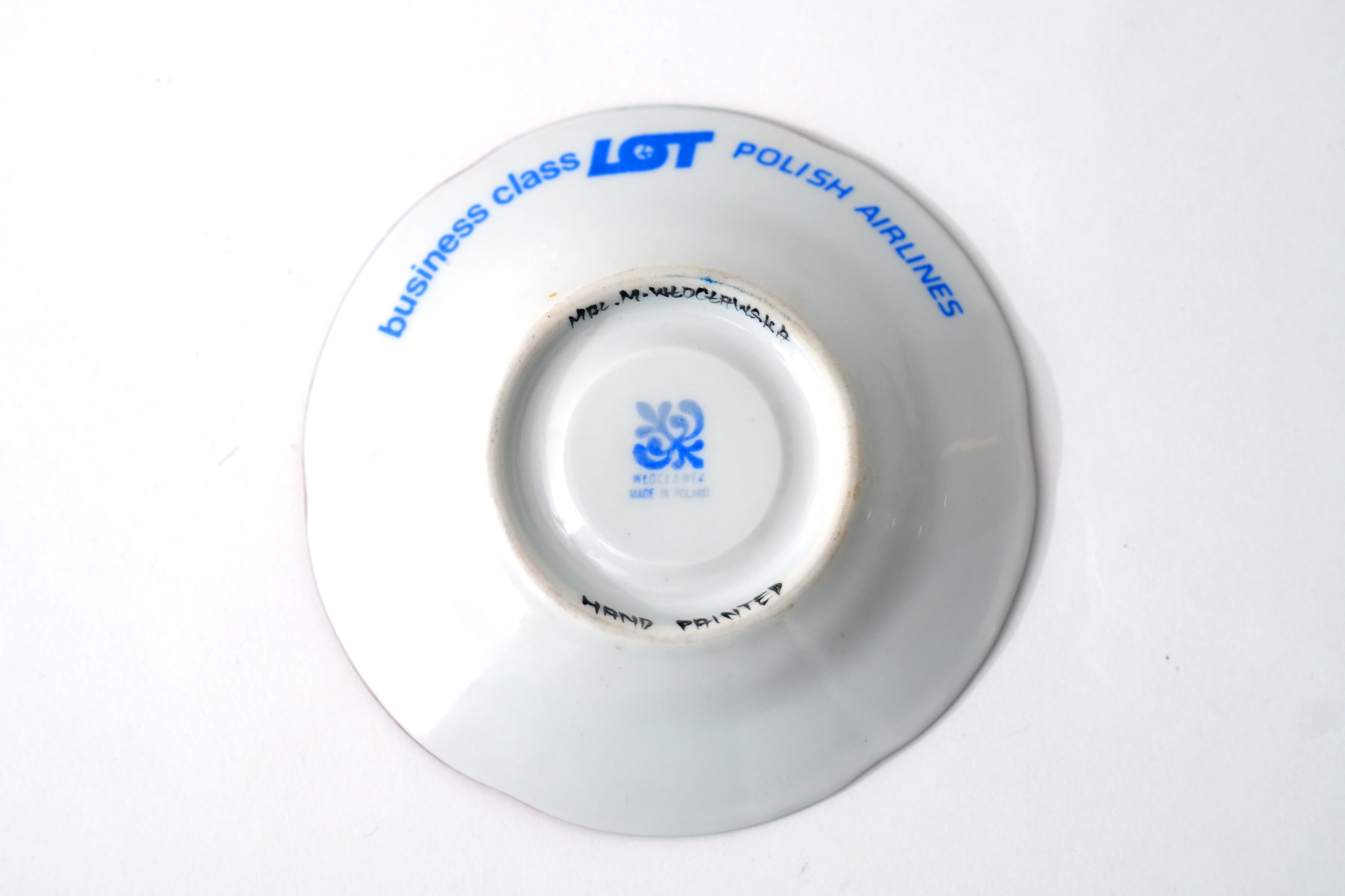 Faience plate - Business class LOT Polish Airlines - ZF Wloclawek - Mal ...
