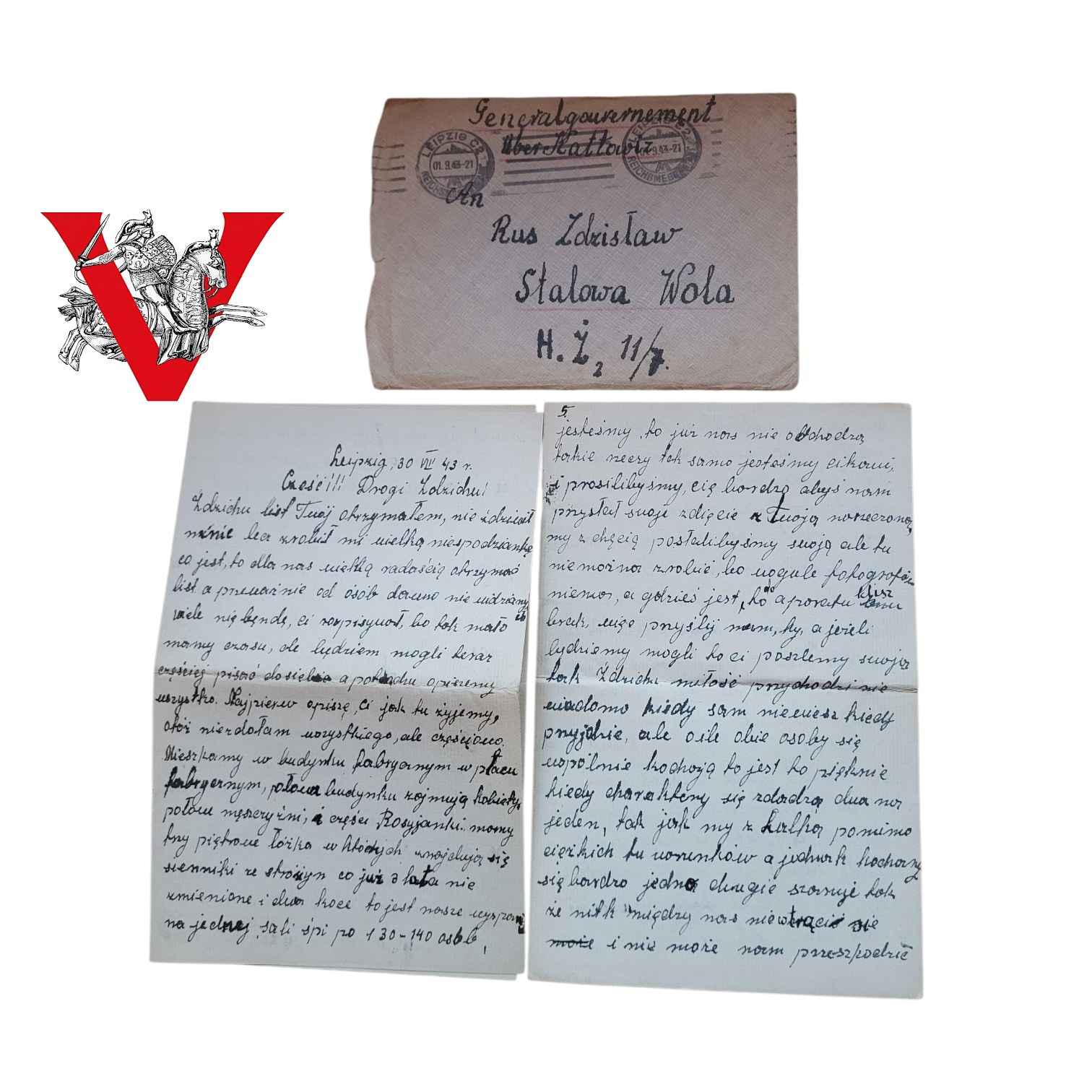 Letter from a forced labor camp in Germany, to Zduńska Wola 1943 - a ...