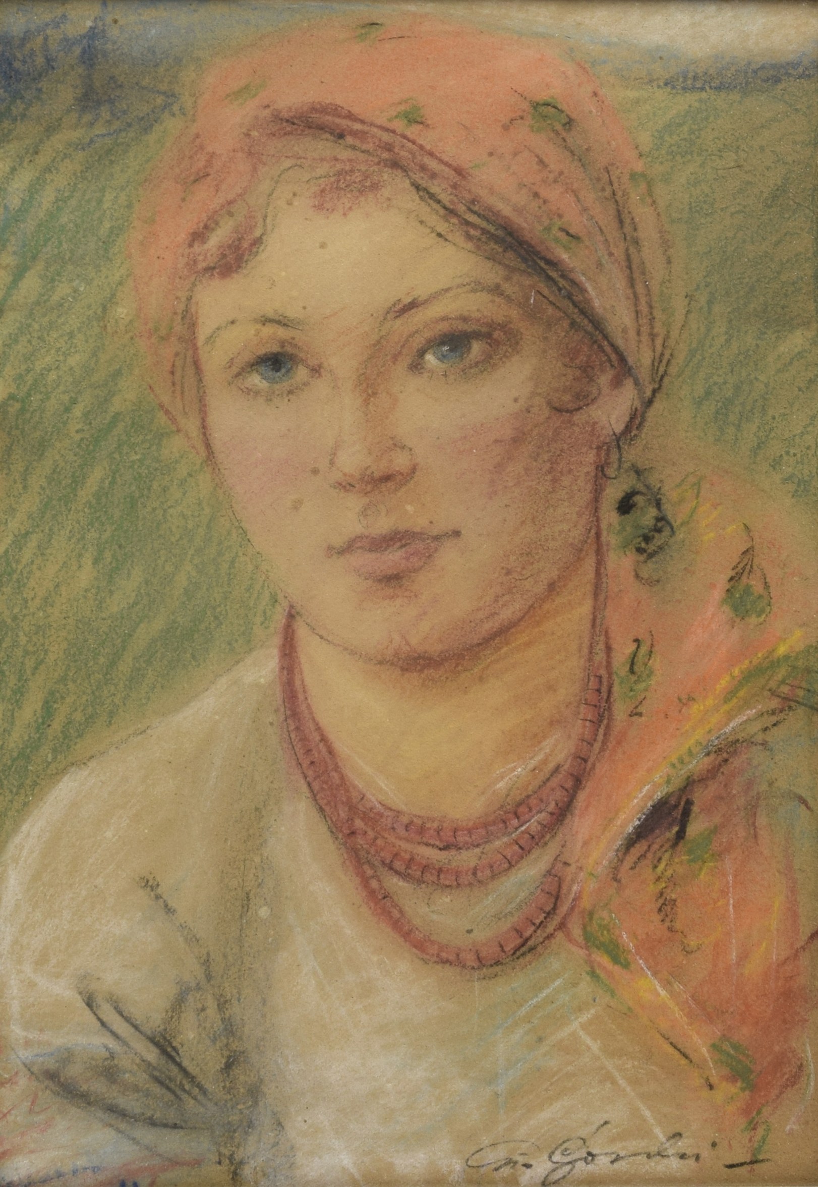 Stanislaw GÓRSKI (1887-1955), Portrait of a highlander woman in a white ...