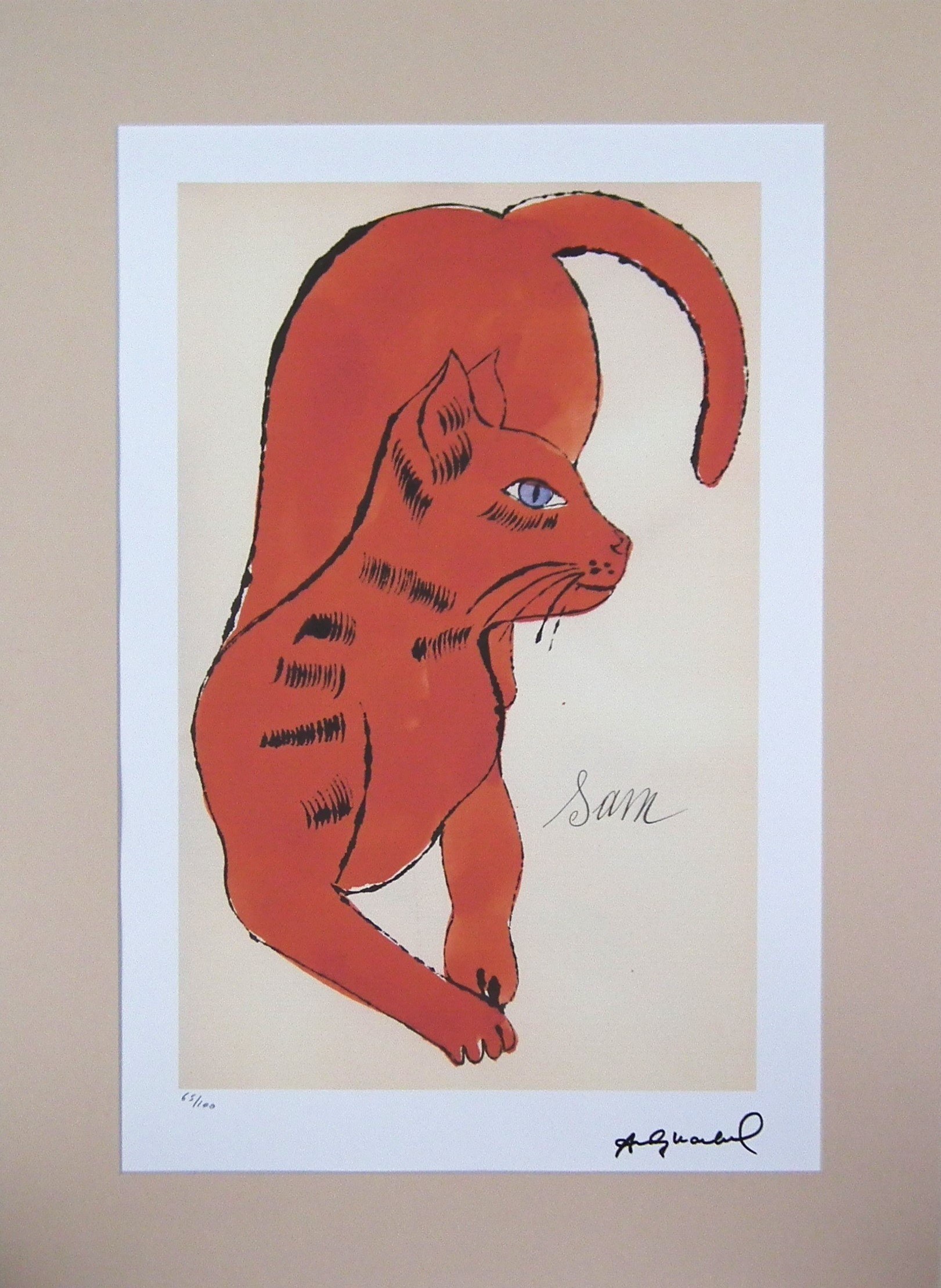 Andy Warhol(1928-1987), Kot"Sam"z serii 25 Cats Named Sam and One Blue ...