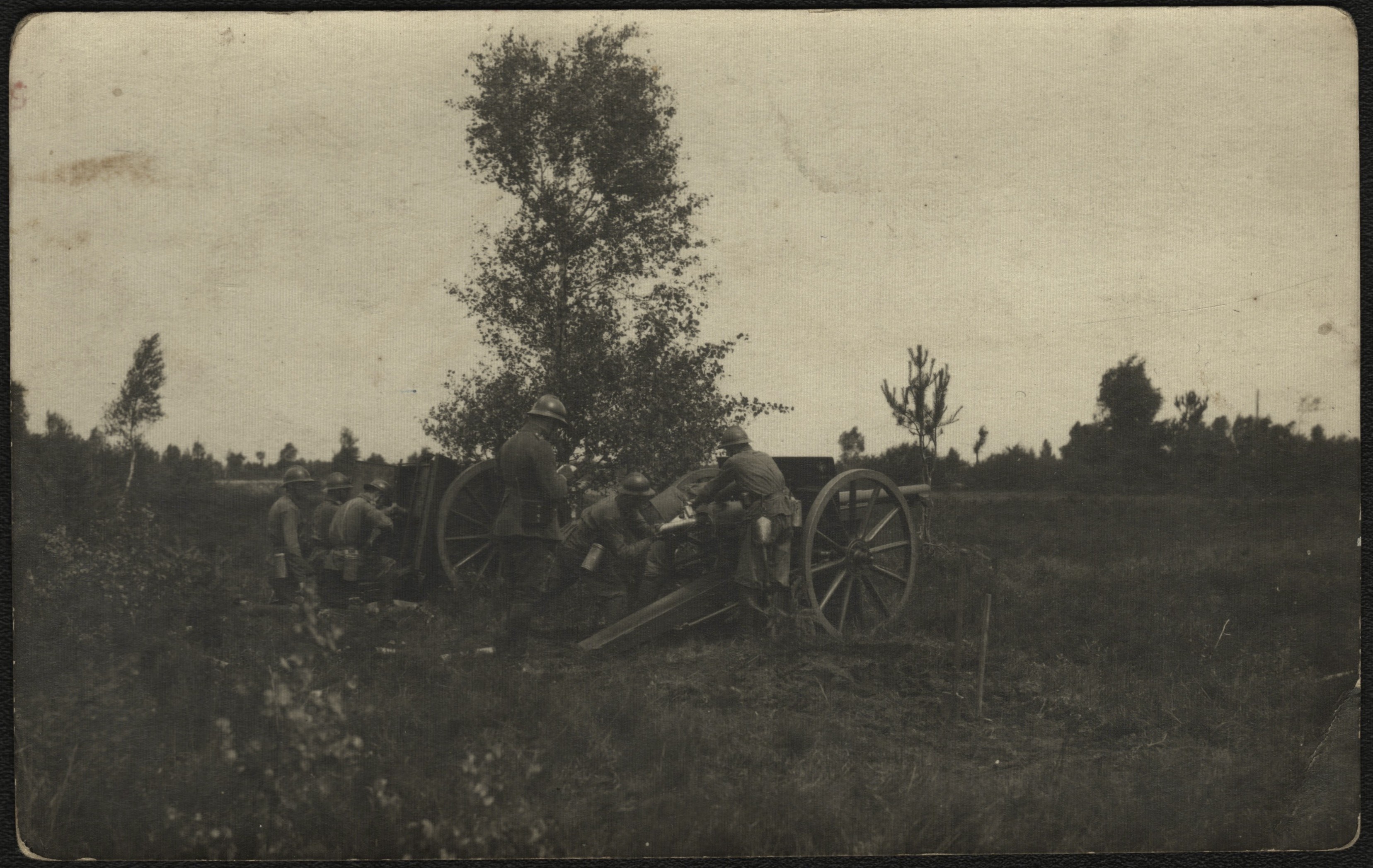 [POLISH MILITARY] Two photographs of WP artillery exercises. Field ...