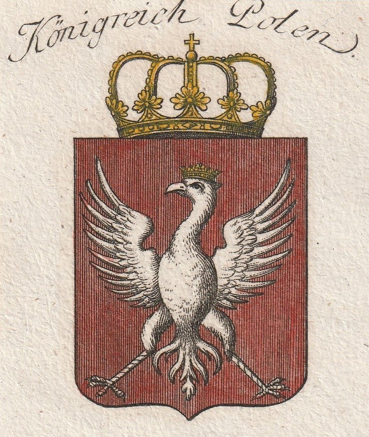 POLSKA. Herb Królestwa Polskiego; anonim, ok. 1790; miedz. kolor., st ...