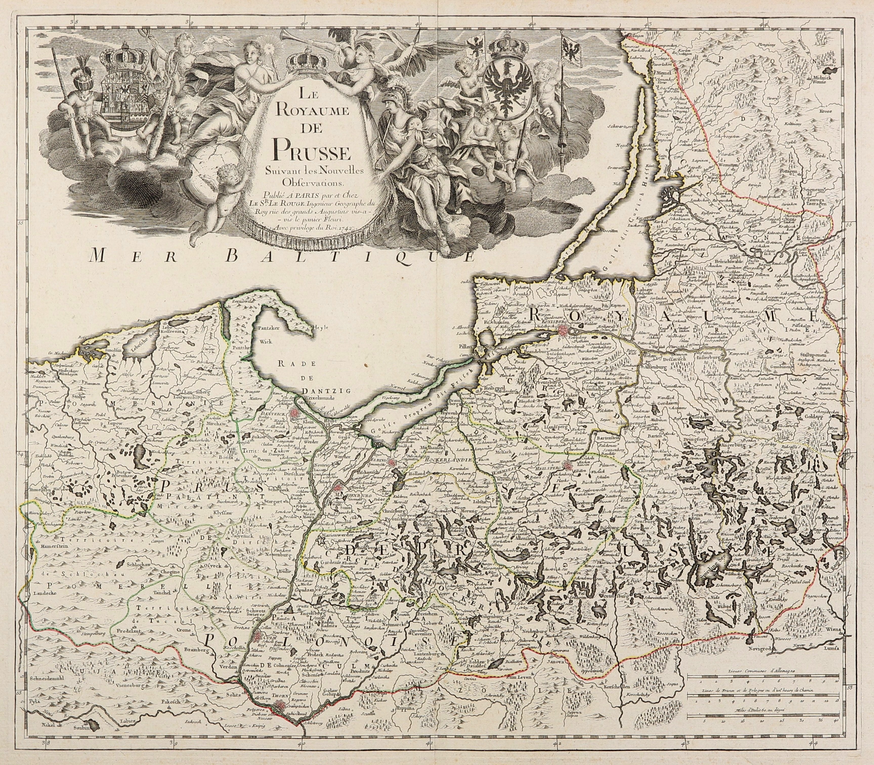 KINGDOM OF PRUSSIA. Map of the Kingdom of Prussia; published by G.L. Le ...