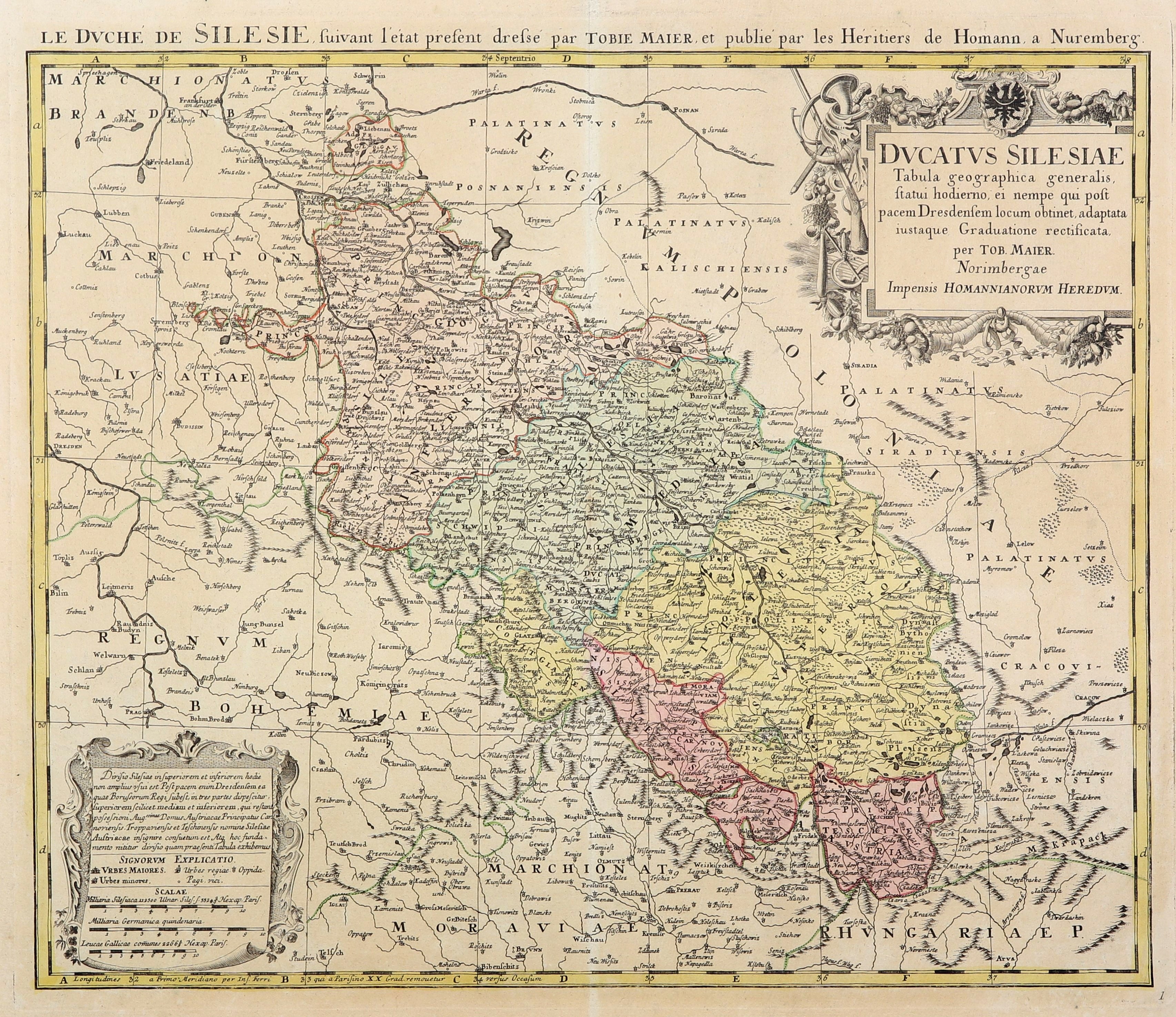 SLĄSK. Map of Silesia; compiled by. T. Mayer, taken from: Atlas ...