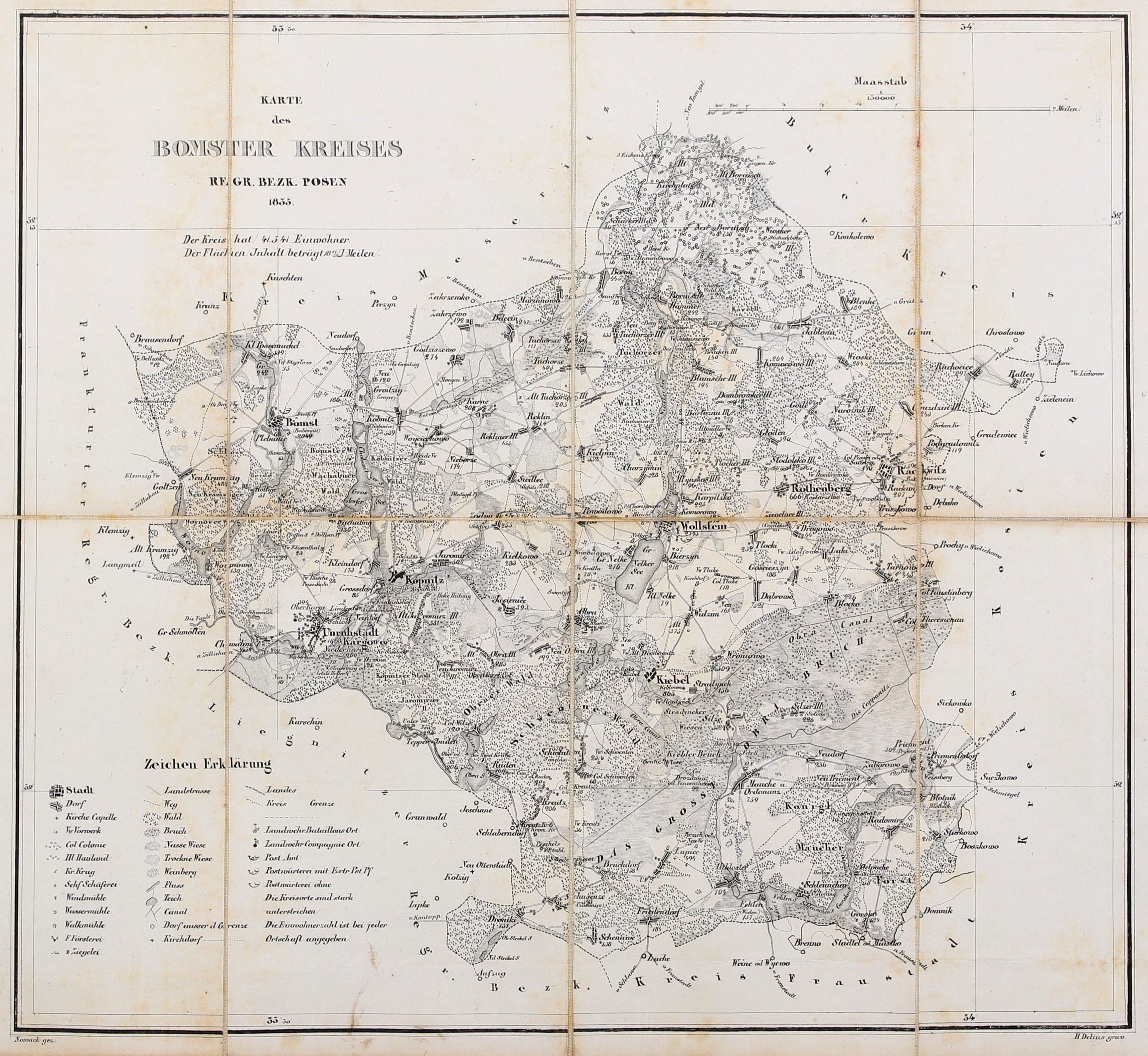 BABIMOST. Map of the Babimost district; lettered by H. Delius, drawn by ...