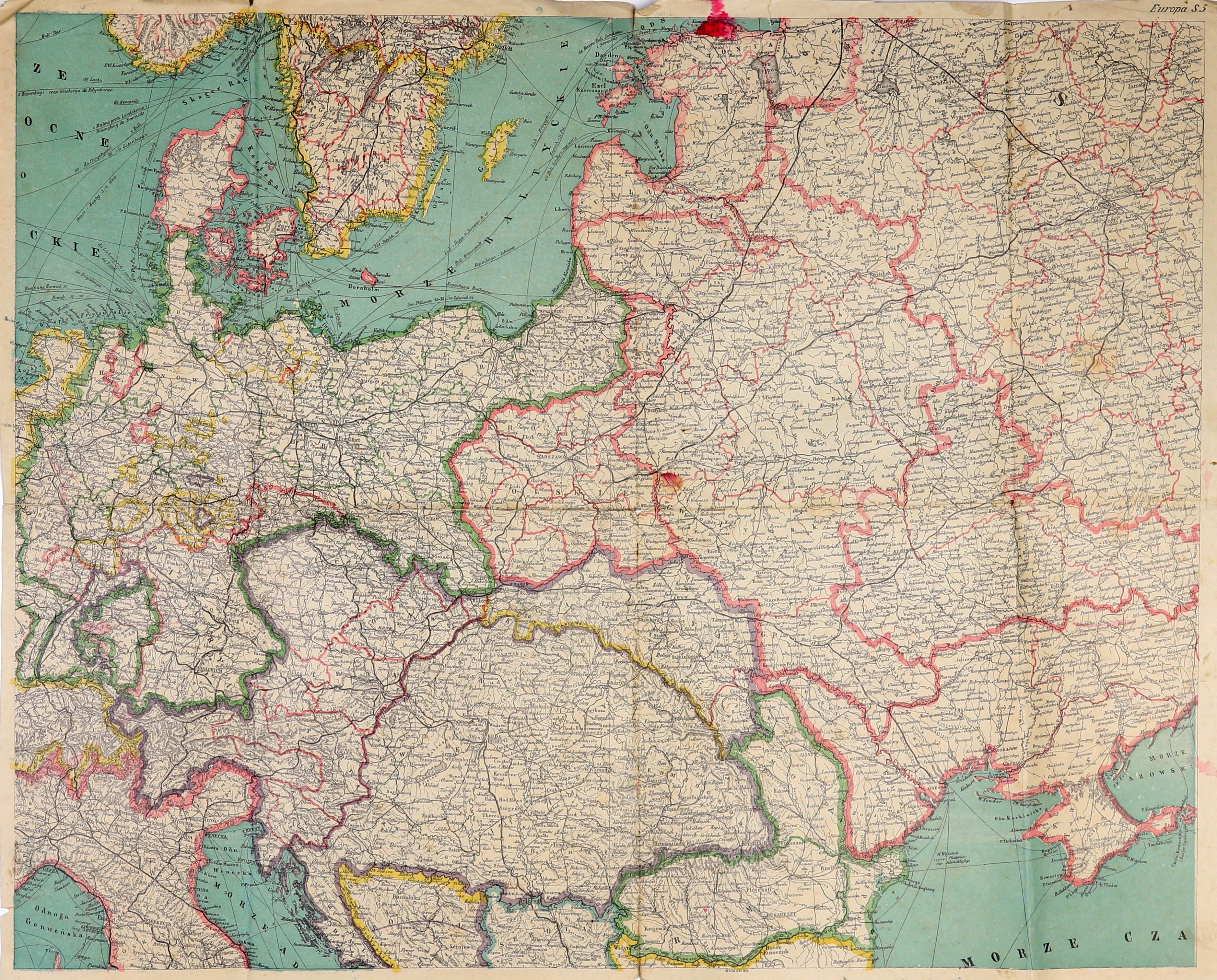EUROPE, WORLD WAR II. Map of Central Europe in the 1880s; anonymous ...
