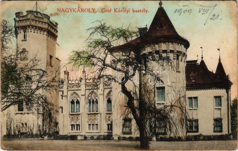 1909 Nagykároly, Carei; Gróf Károlyi kastély. Csókás László kiadása ...