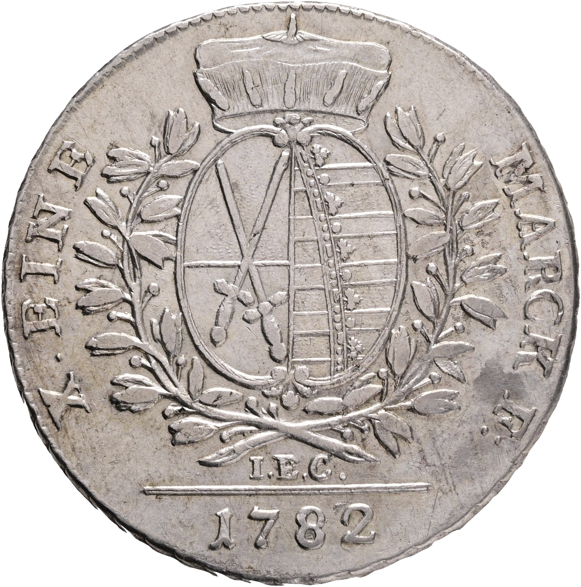 Saksonia FRIEDRICH AUGUST III. 1763-1806, 1 talar 1782 IEC Drezno, Buck ...