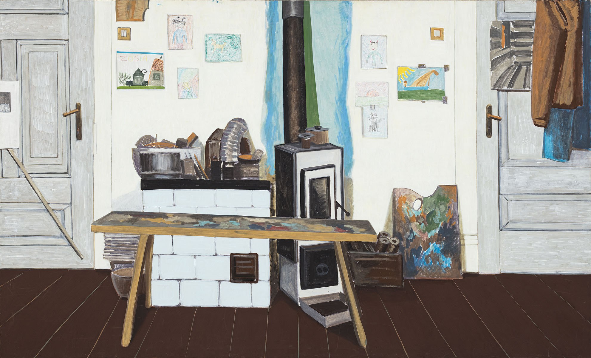 Jarosław Modzelewski (ur. 1955), Martwa natura z pochlapaną ławką, 2001 ...
