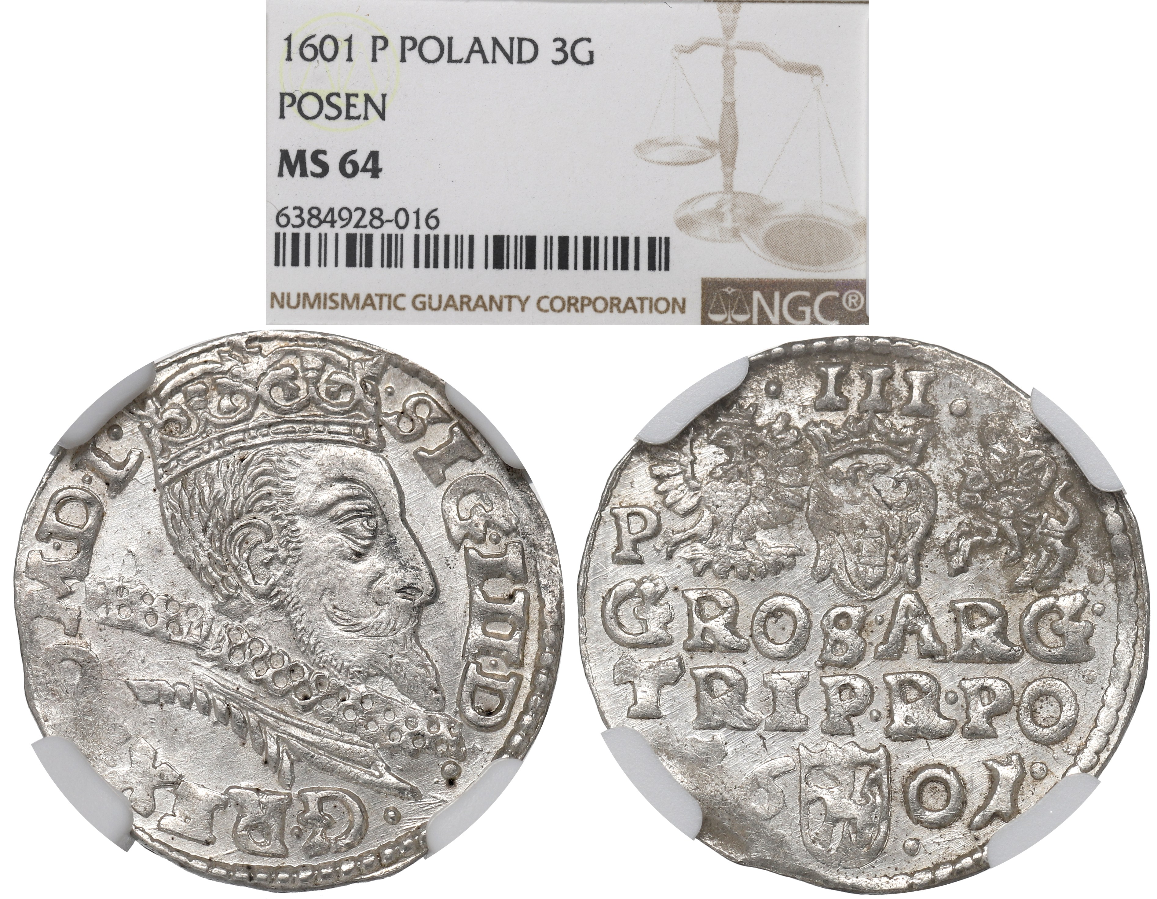 Zygmunt III Waza, Trojak 1601, Poznań - NGC MS64 - Aukcja internetowa ...