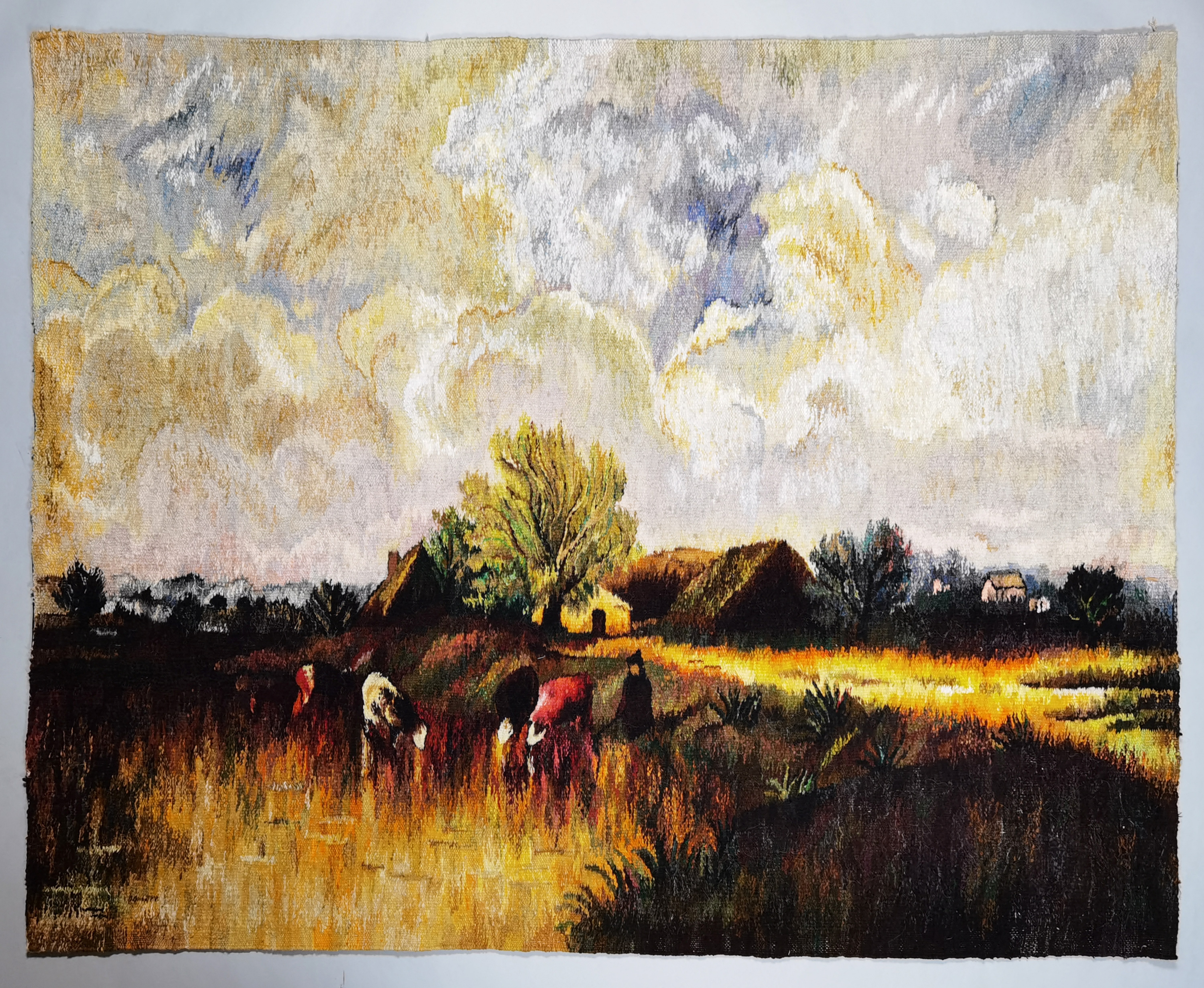 ANNA SZLENDAK WG LEONA VICTORA DUPRE, Pejzaż - tkanina ozdobna - Aukcja ...