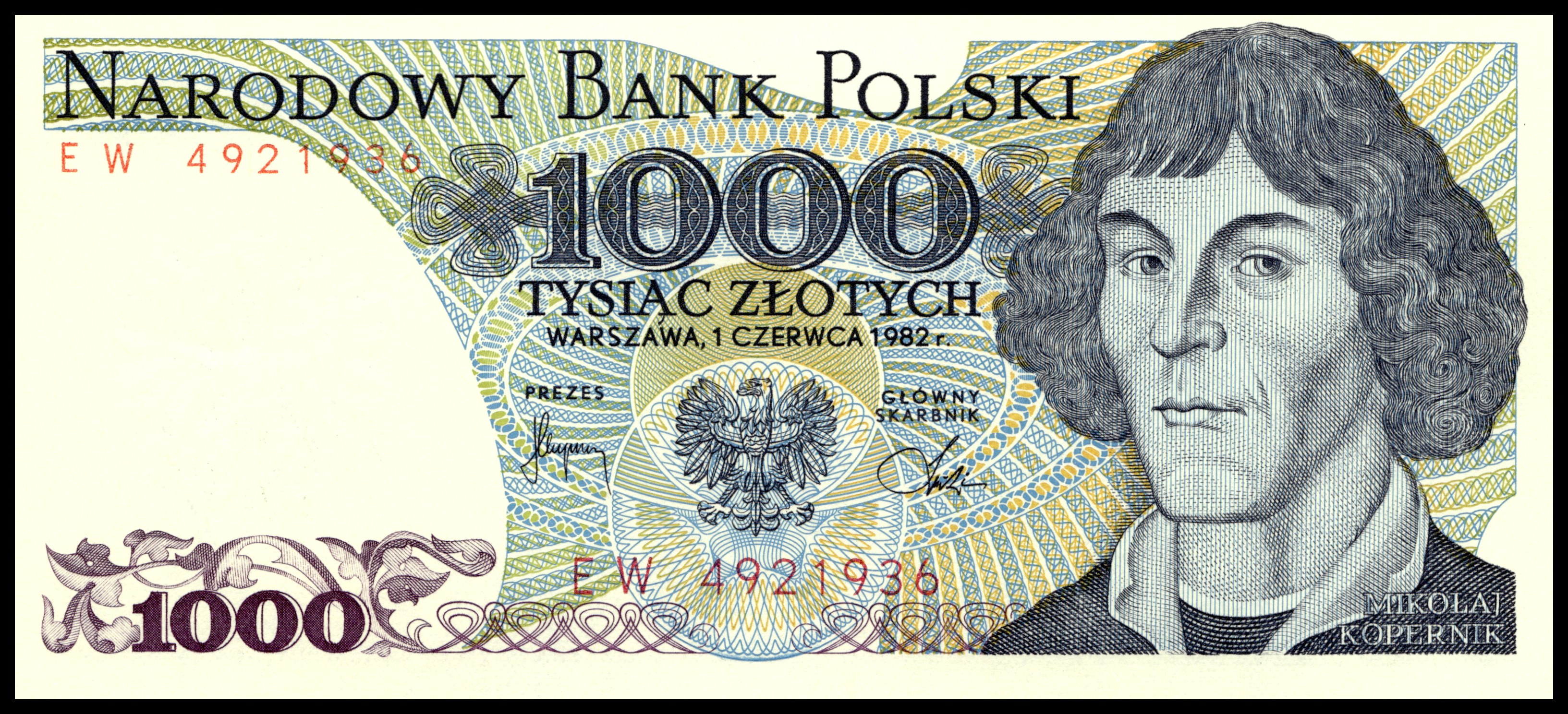 Polska. 1982 1000 Złotych Prefiks EW - Aukcja internetowa / Licytacja ...
