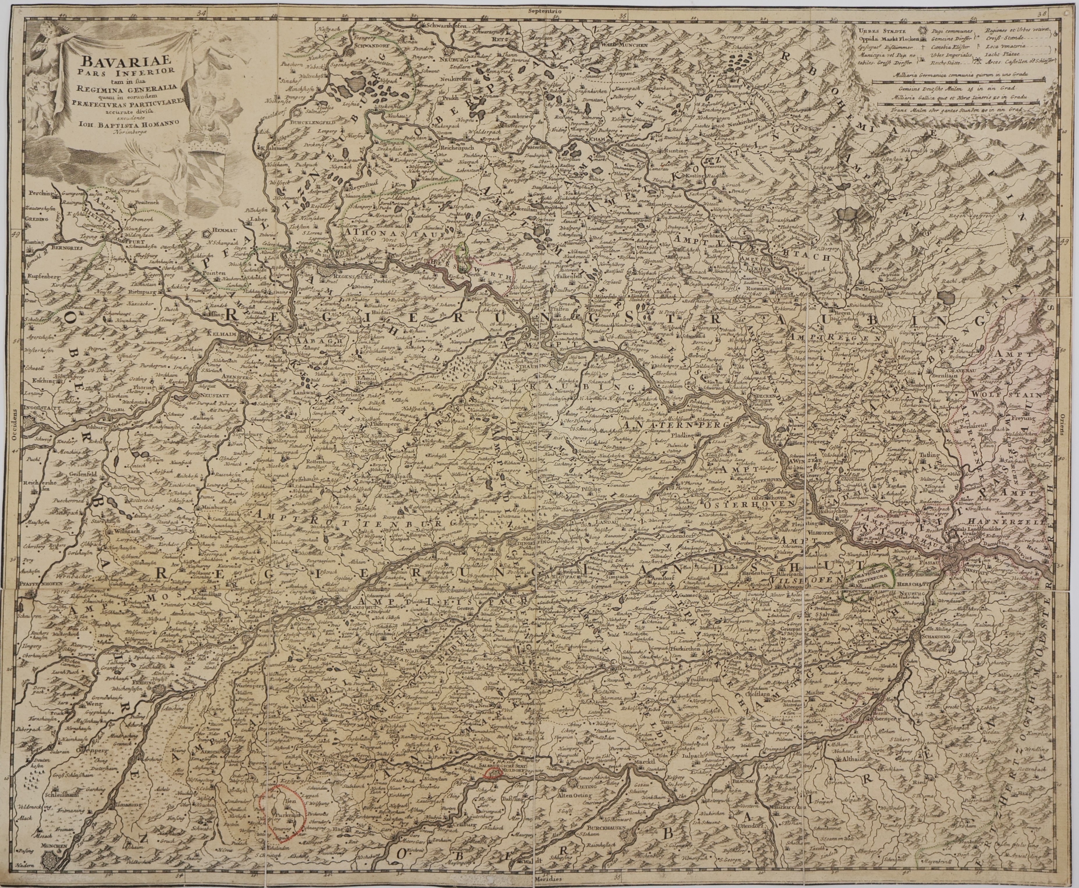 Mapa Bavariae Pars Inferior, tam in sua Regimina Generalia quam in ...
