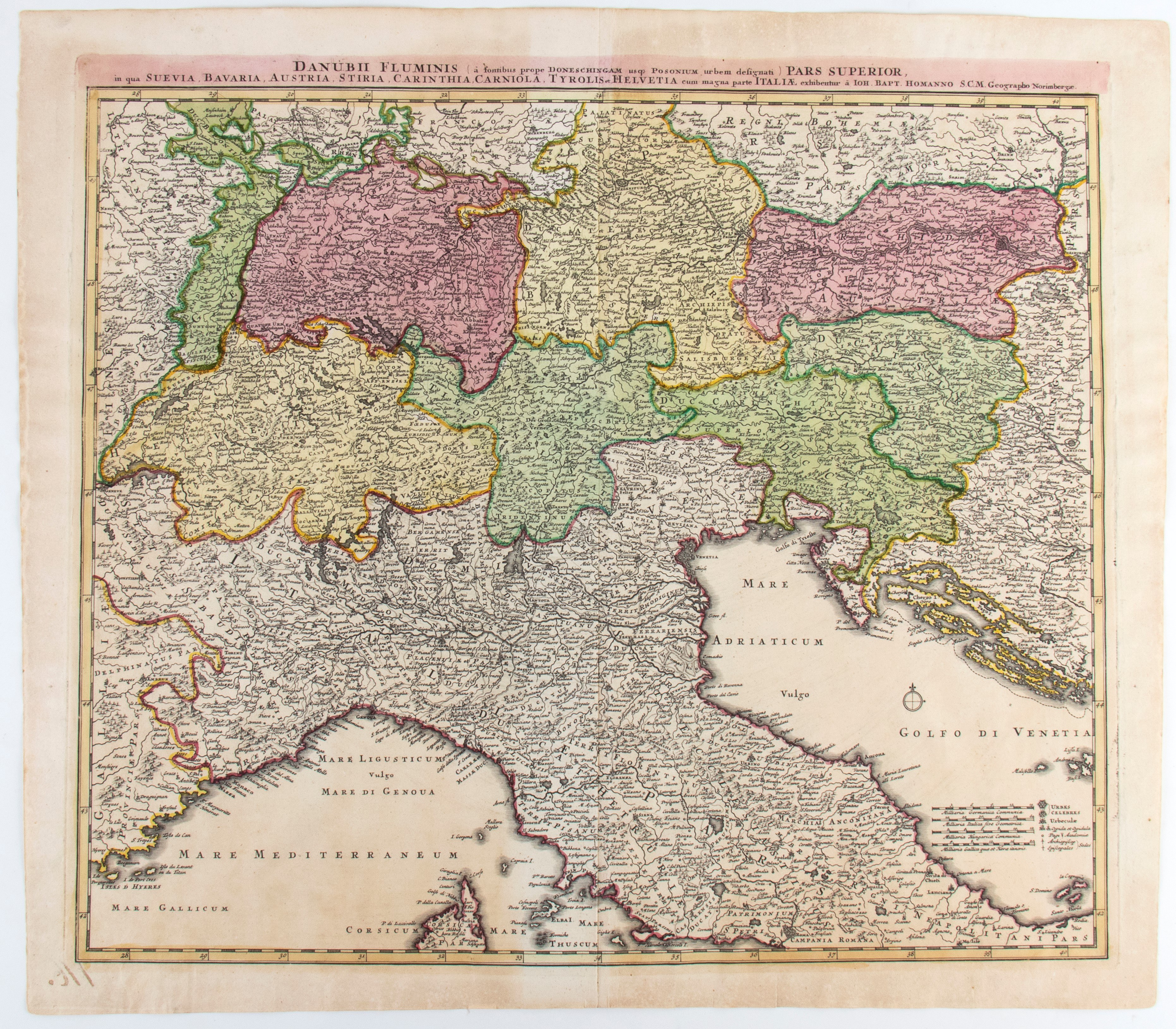 Johann Baptist Homann [Europa środkowa - Austria - Germania] Danubii ...