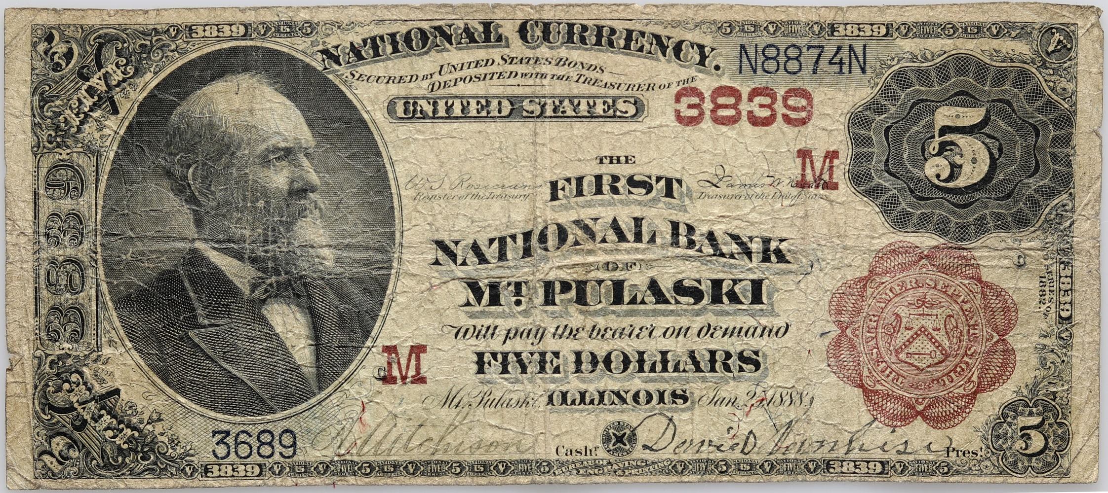 Stany Zjednoczone Ameryki, National Currency, Illinois, First National ...