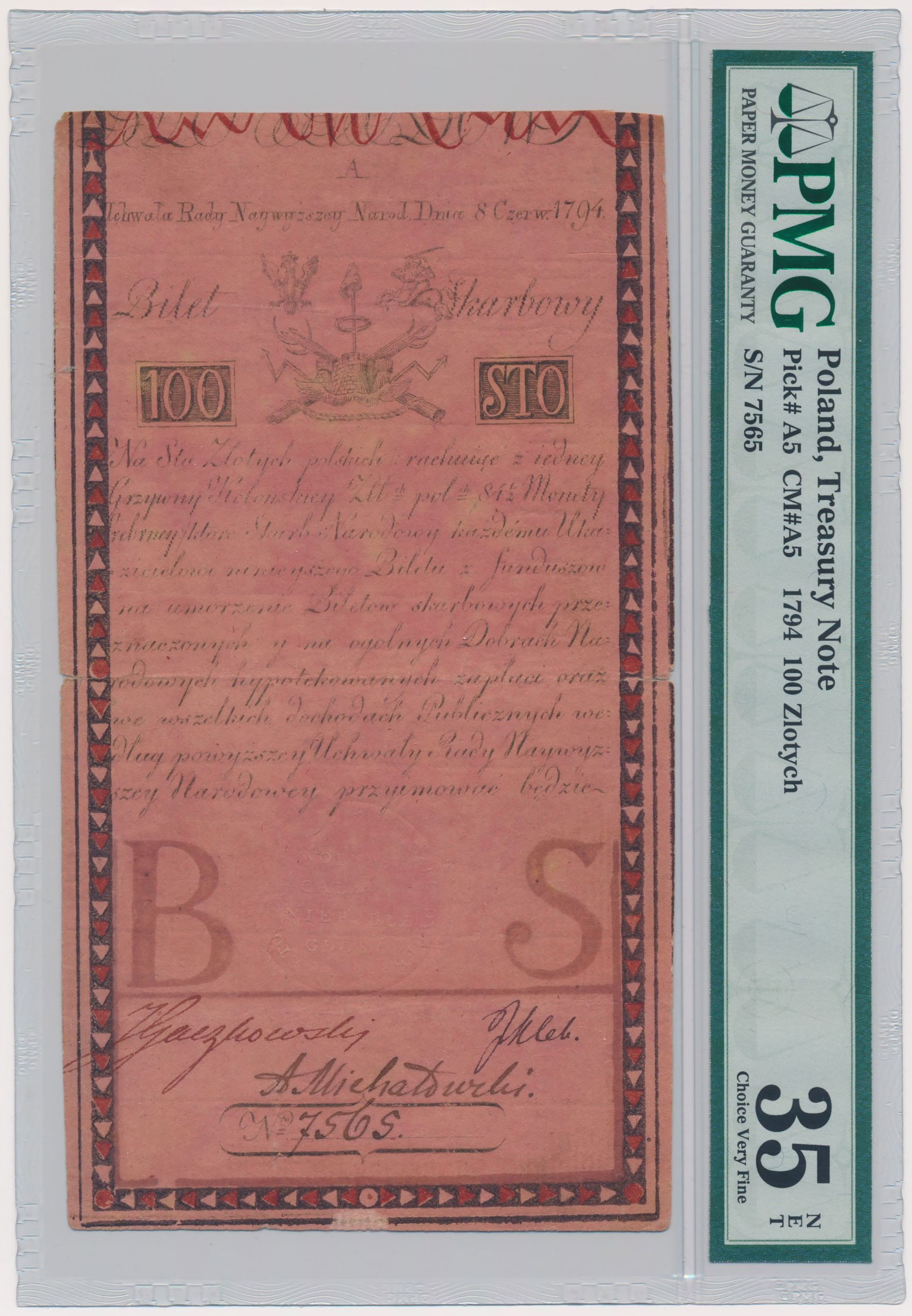 100 złotych 1794 - A - J HONIG [& ZOONEN] - Aukcja internetowa ...