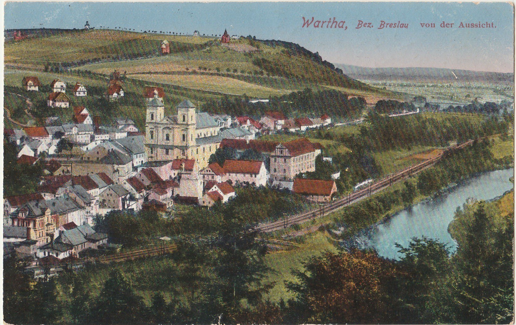 WROCŁAW. Wartha, Bez. Breslau von der Aussicht, wyd. Kunstverlag A ...